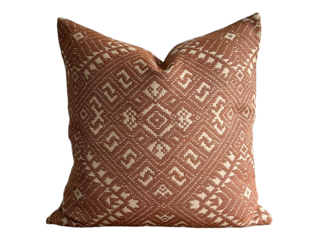 Woven Ikat OUTDOOR Pillow Cover // Designer Outdoor Pillow// Pumpkin ...