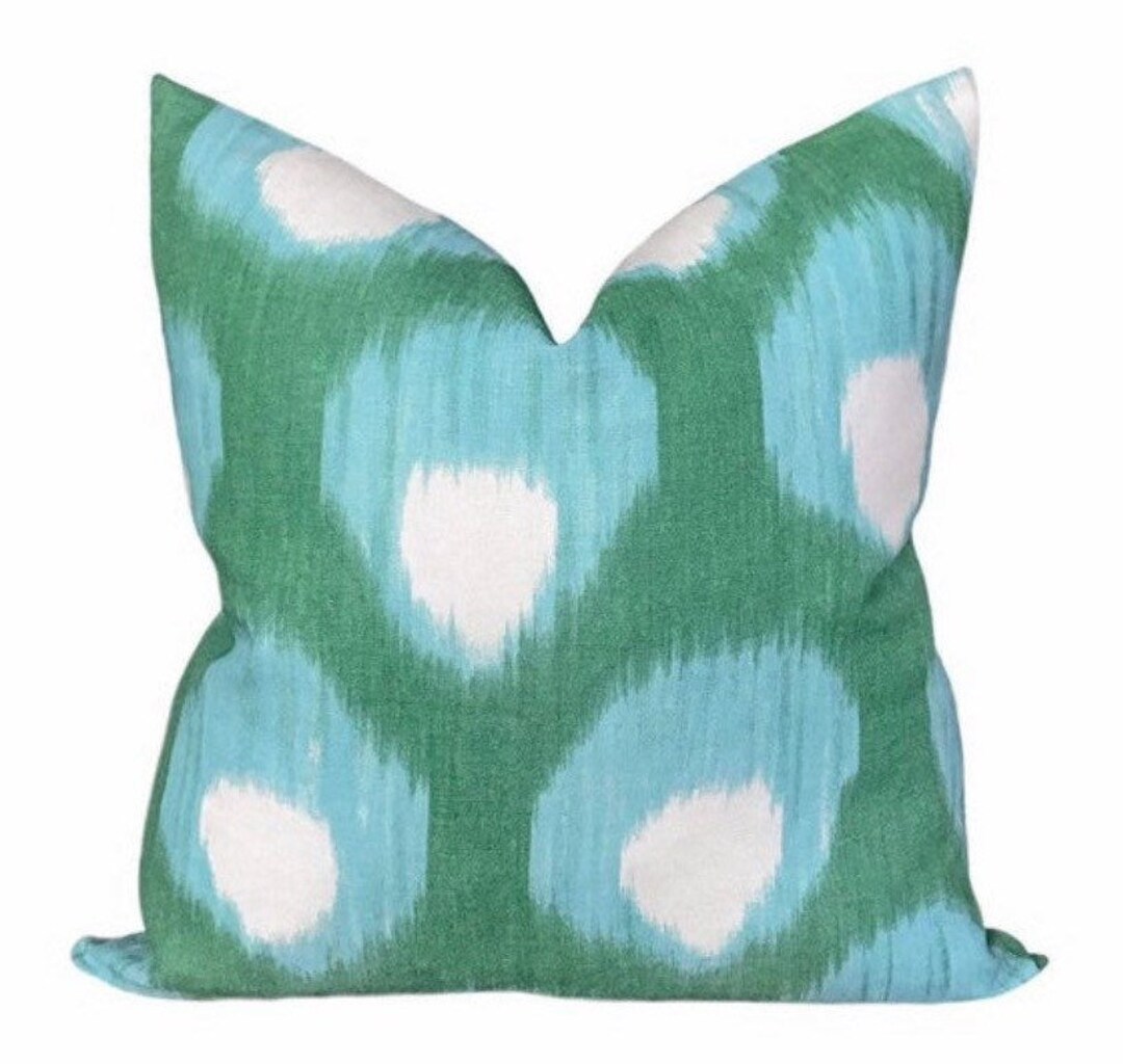 Peter Dunham OUTDOOR Pillow Cover // Bukhara in Blue/green // - Etsy