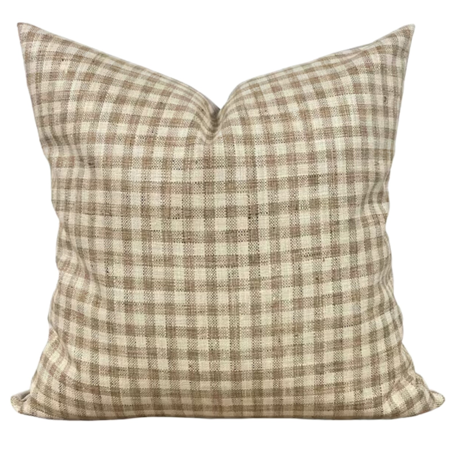 Designer "campbell" Checkered Pillow Cover // Brown and Beige Pillow ...