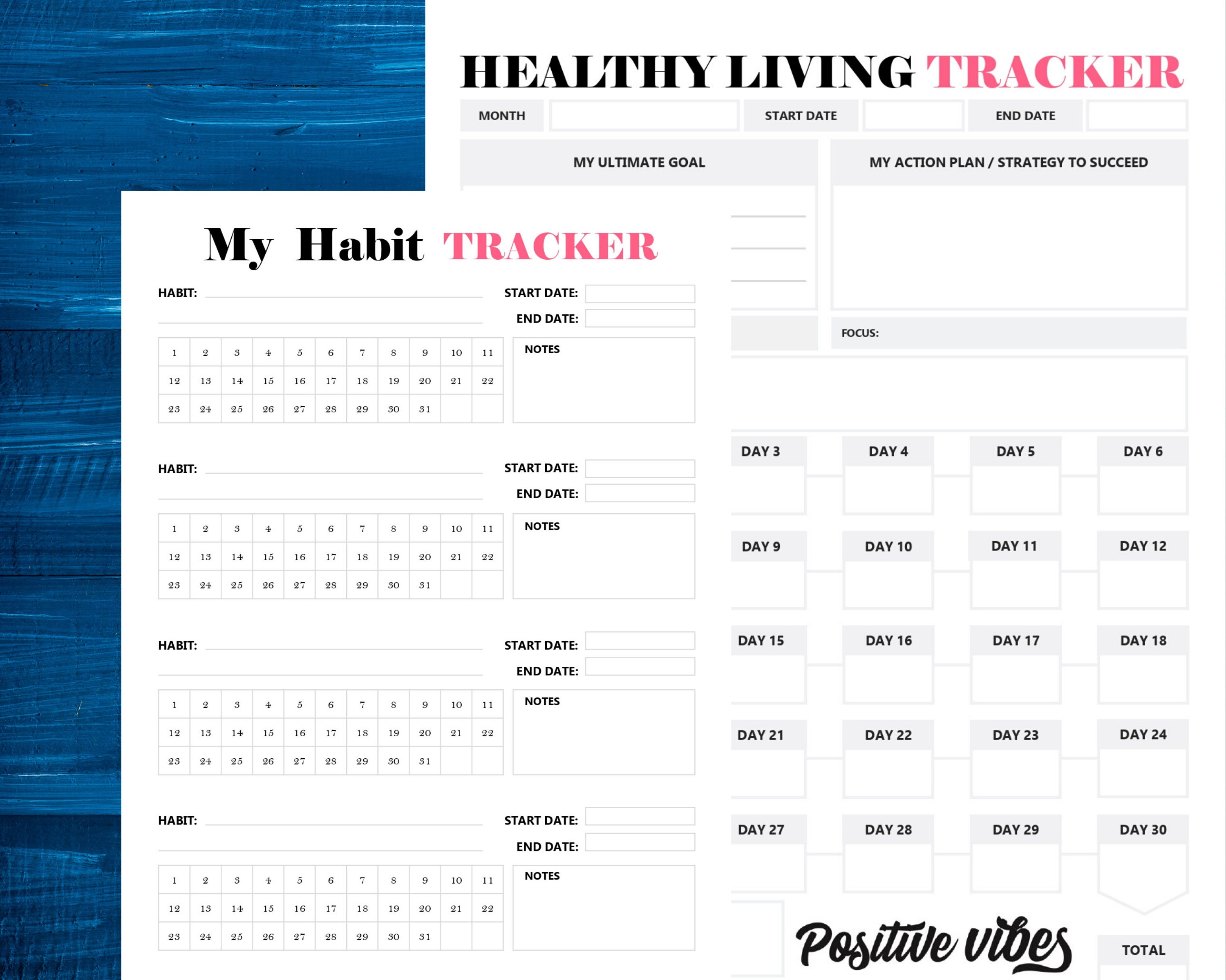 Life Tracker Printables 8.5 X 11 Size - Etsy UK