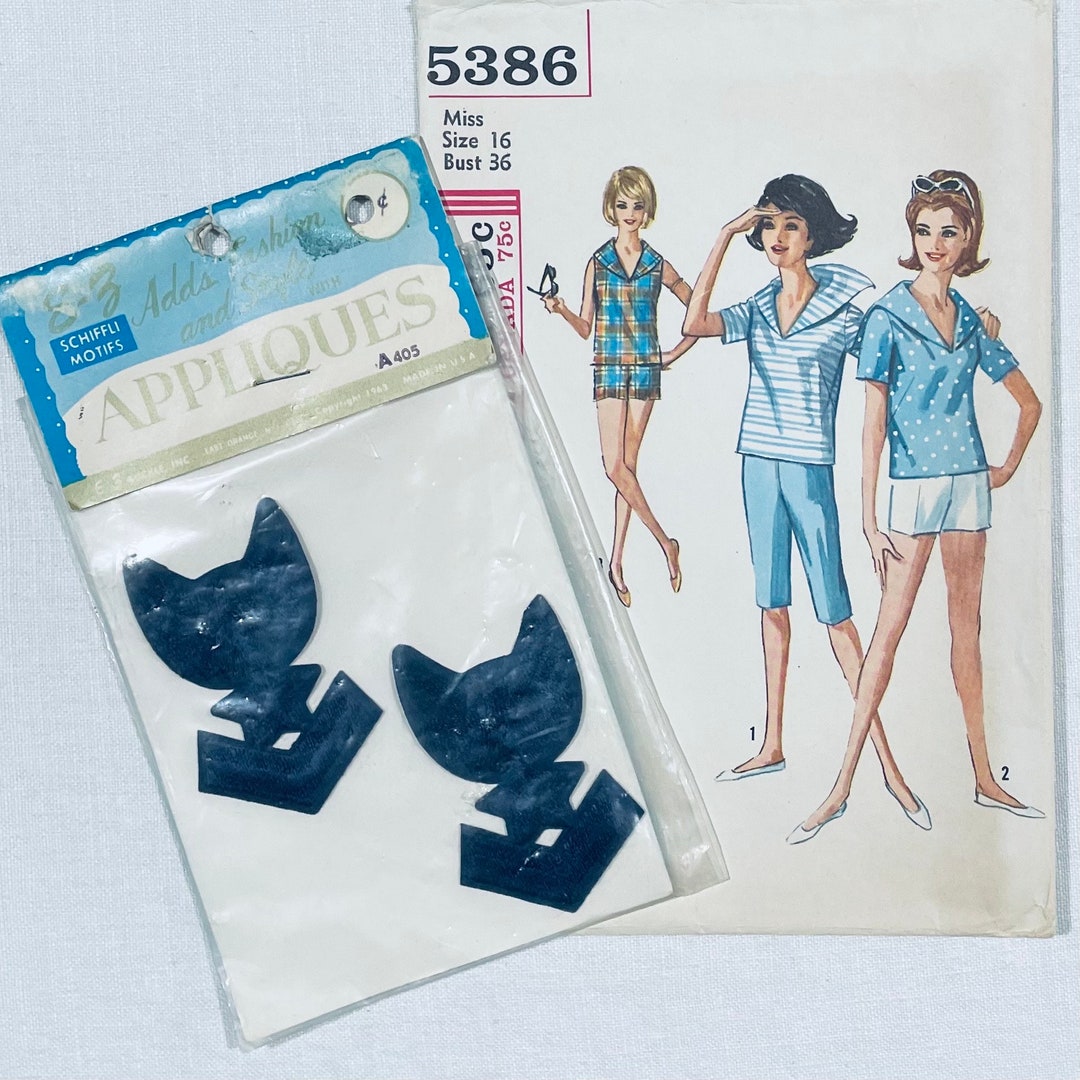 B-36, Sailor Top Pattern PLUS Anchor Appliques, Capris Pants, Blouse ...