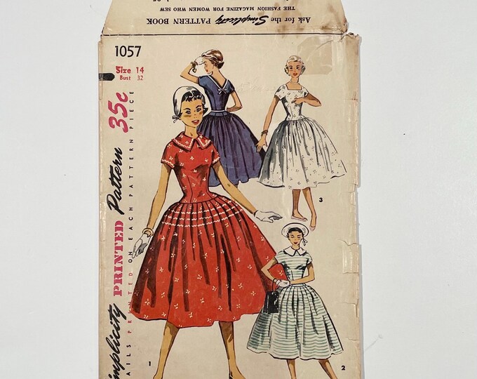 1950s Fit & Flare Dress Pattern: Simplicity 1057, Bust 32 - Etsy