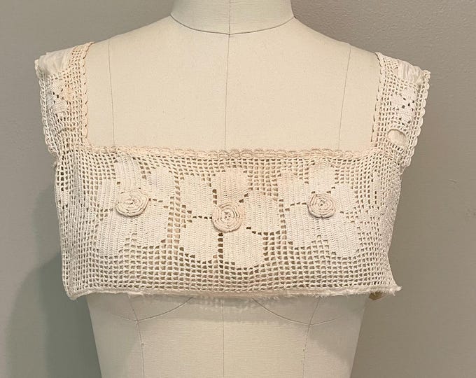 Hand Crocheted Daisy Yoke for Nightgown, Corset Cover, Peasant Blouse ...
