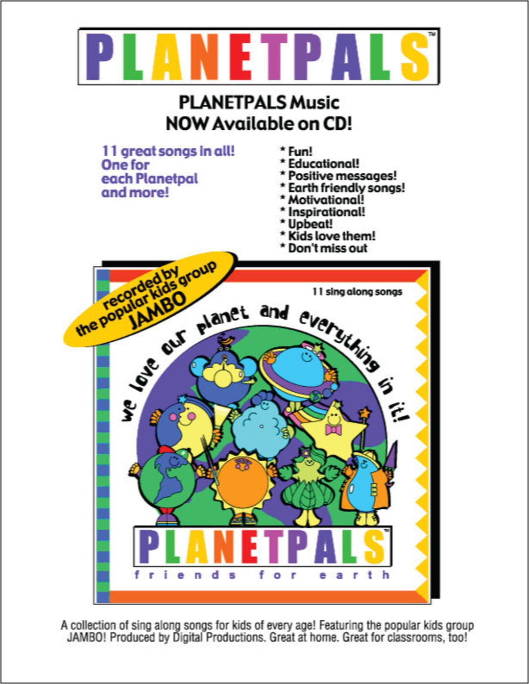 Planetpals™ MUSIC CD "we Love the Planet, Everyone and Everything on It ...