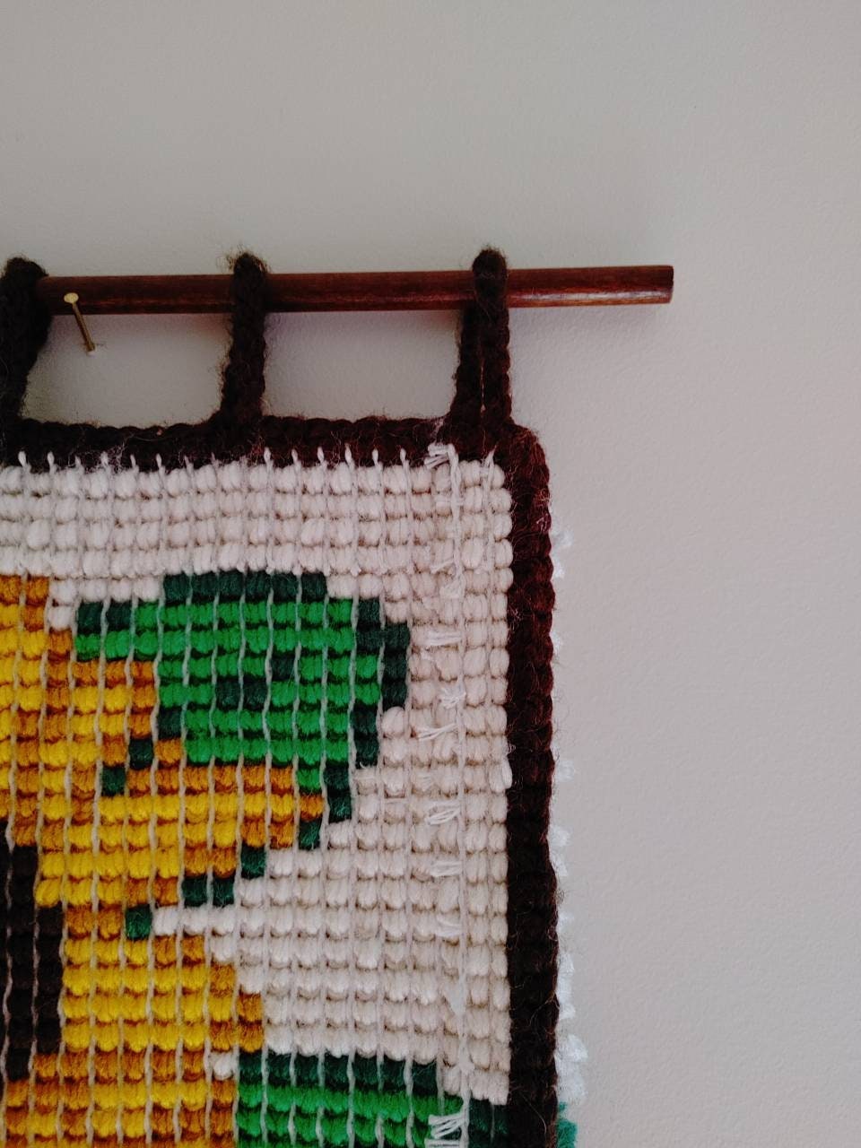 Vintage Sunflower Tufted Latch Hook Wall Hanging Mid Century Modern ...