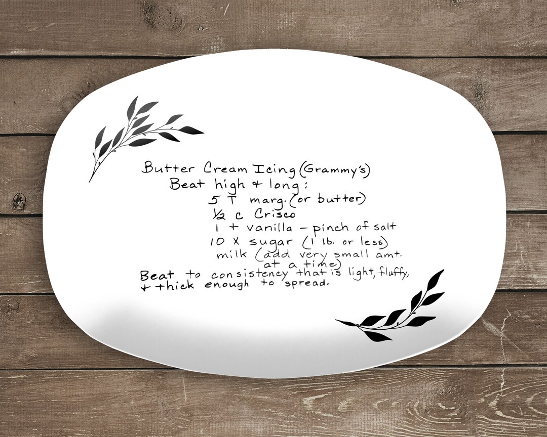 Handwritten Recipe Gift, Recipe Card to Platter, Family Recipe Keepsake ...