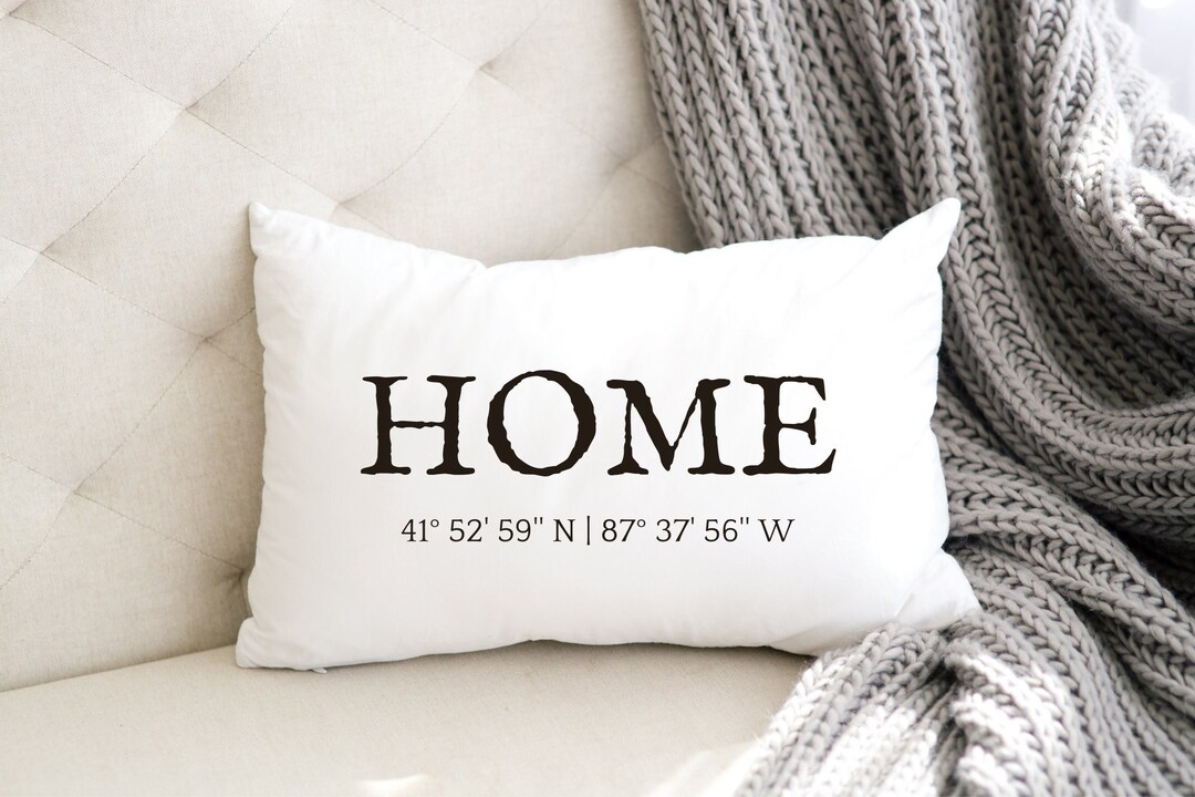 GPS Coordinate Pillow - Coordinates Decor - Latitude Wedding Longitude ...