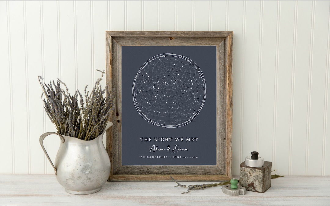 Custom Star Map by Date Poster Framed Star Map Unique Gift Idea ...