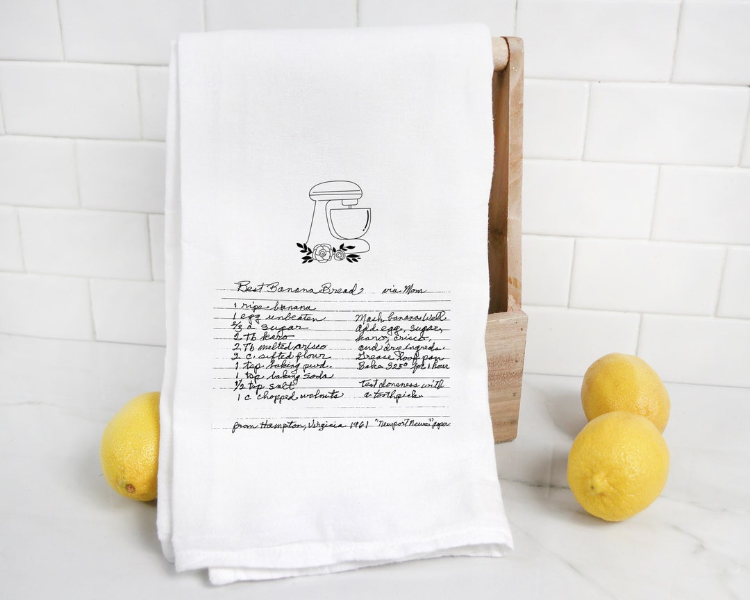 Custom Family Recipe Kitchen Tea Towel Family Recipe | Handwriting ...