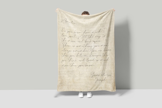 Love Letter Blanket Handwriting Letter Blanket Personalized - Etsy