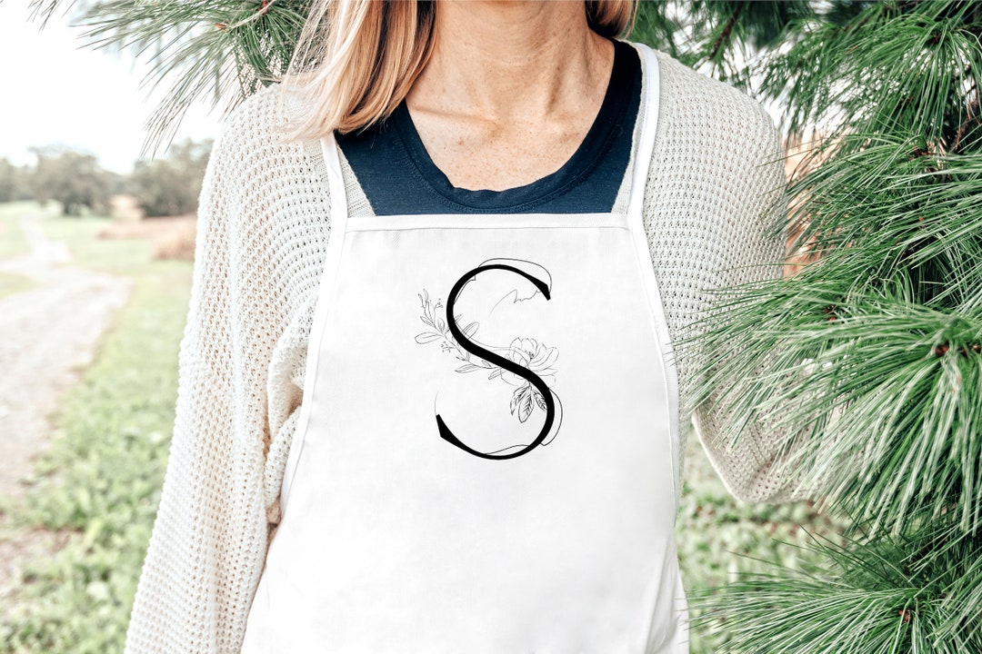 Monogram Apron Custom Aprons for Womens Aprons With Pockets Hostess ...