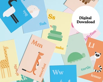 Animal Alphabet Flash Cards ABC Animal Flash Cards Alphabet Cards ...