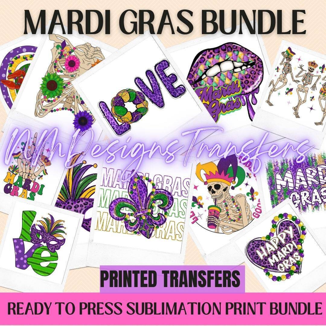 Mardi Gras Bundle Pack Ready to Press Sublimation Transfers - Etsy