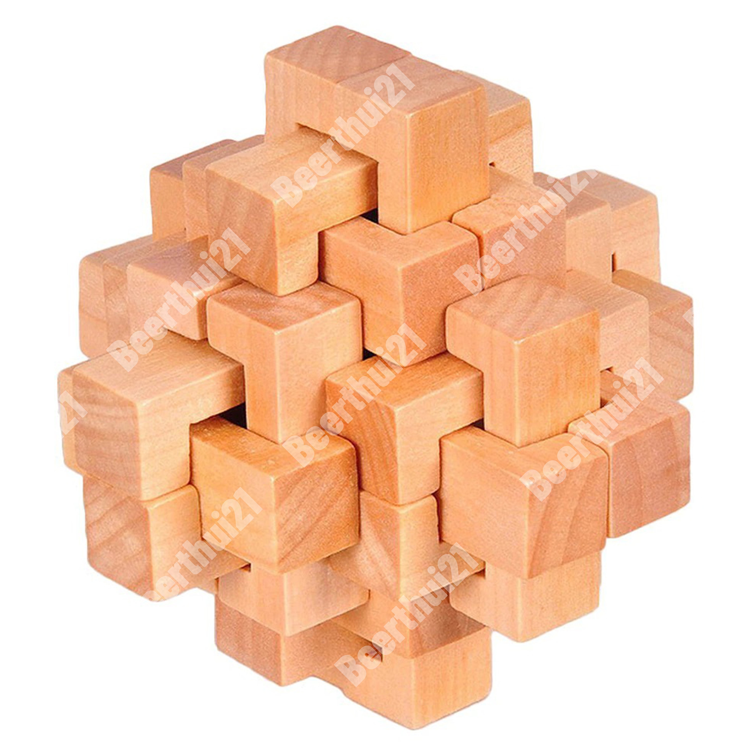 Wooden 3D Cube Interlocking Puzzle Brain Teaser Toy IQ Games - Etsy