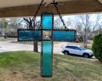Stained glass cross | Etsy
