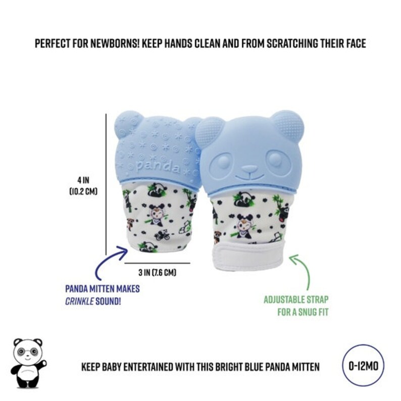 PAIR of Panda Mitten Teething Mitts Baby Teether Glove - Etsy