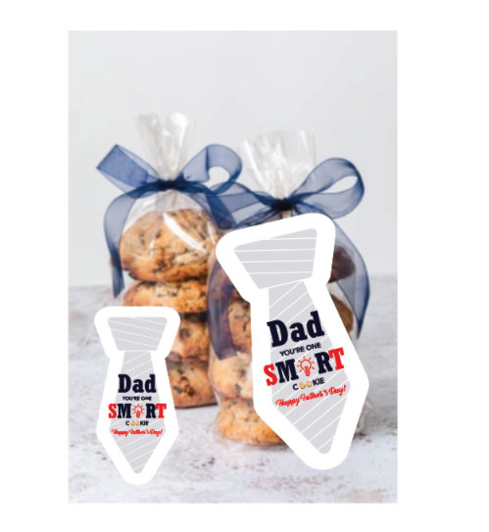 Dad You're One Smart Cookie Tag Tie Shape Printable - Etsy