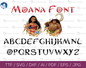 Moana font | Etsy