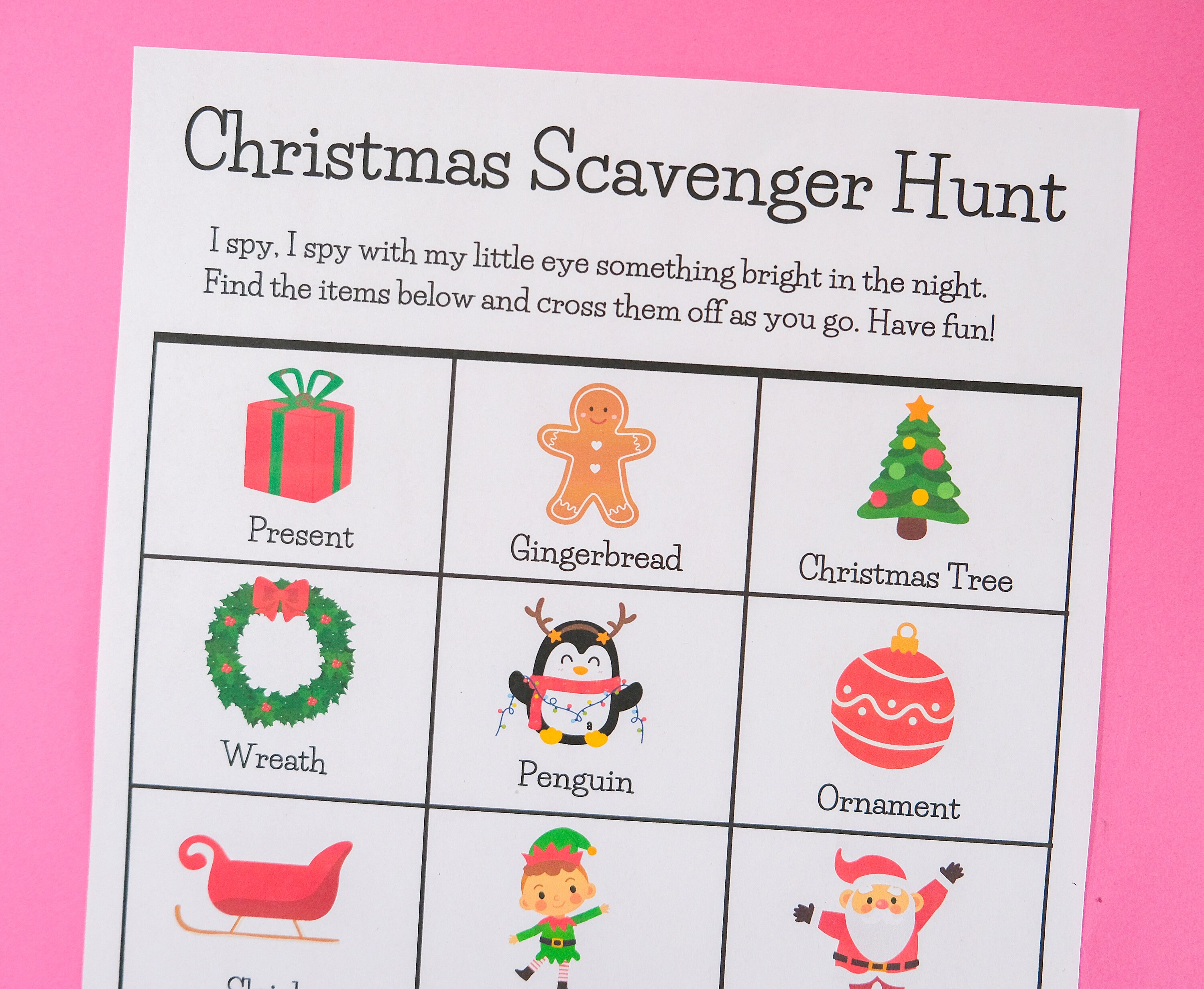 Christmas Scavenger Hunt PDF, PRINTABLE, Kids Scavenger Hunt, Christmas ...