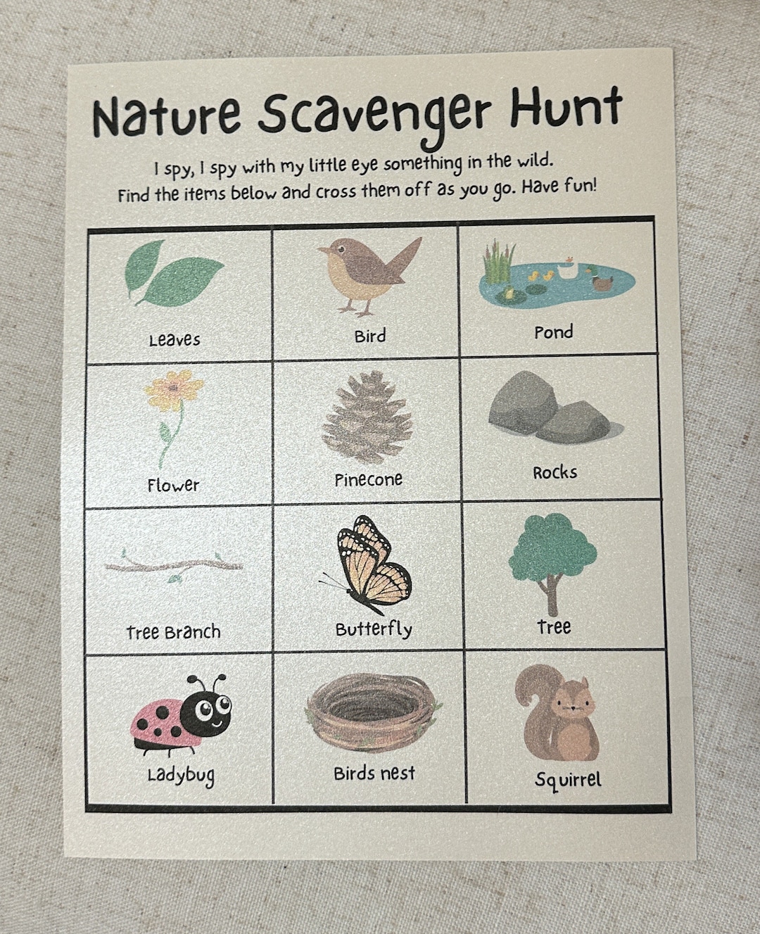Nature Scavenger Hunt Printable PDF - Etsy