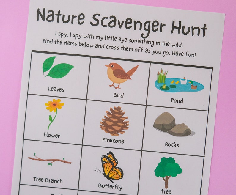 Nature Scavenger Hunt Printable PDF - Etsy