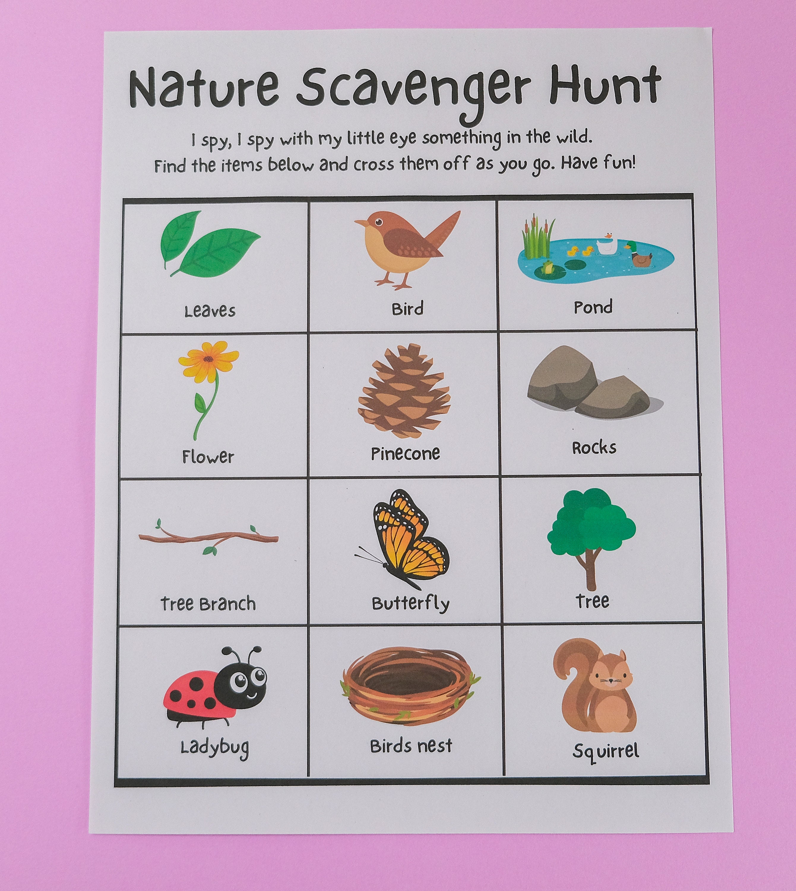 Nature Scavenger Hunt Printable PDF - Etsy