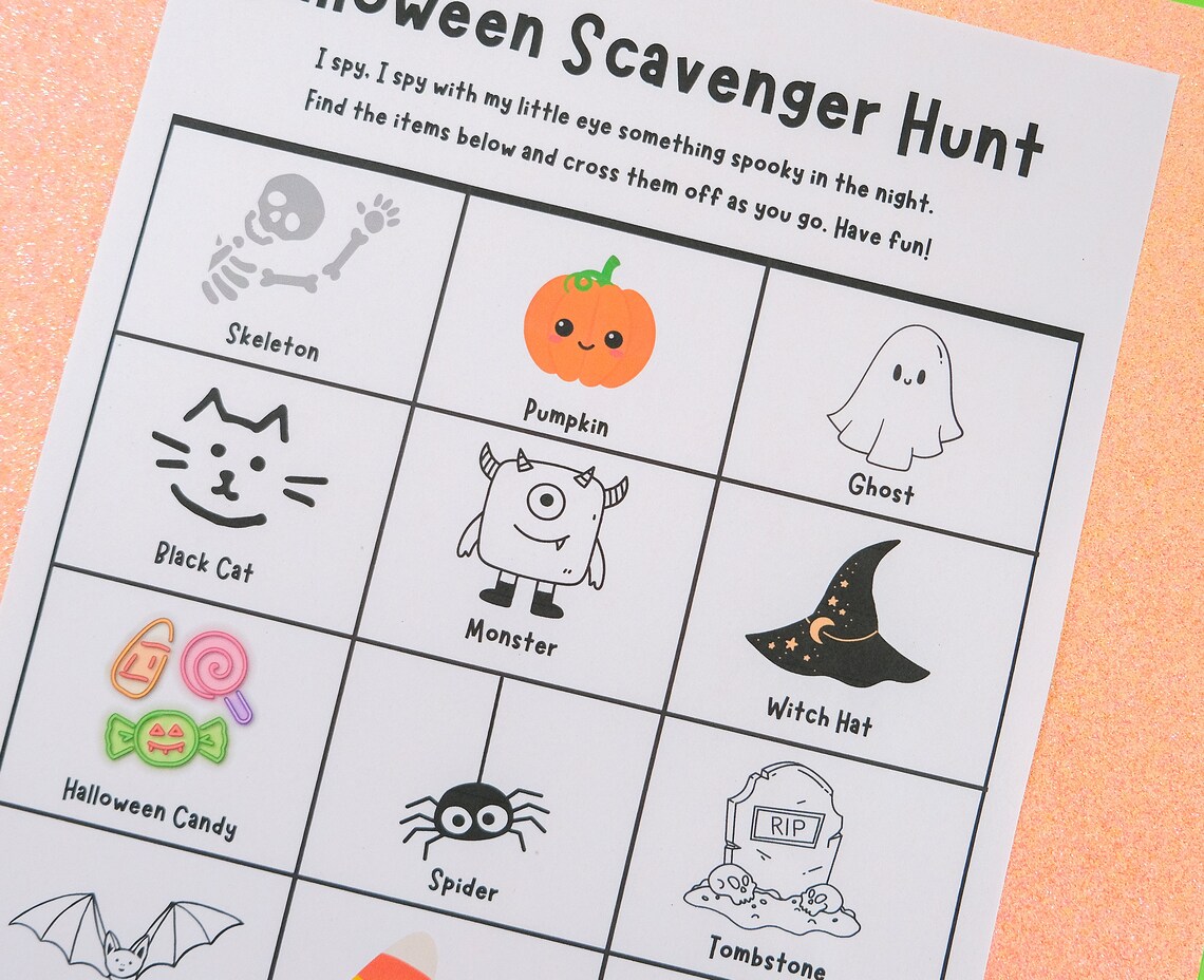 Halloween Scavenger Hunt: Printable Kids Activity (PDF) - Etsy