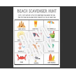 Beach Scavenger Hunt PDF - Etsy