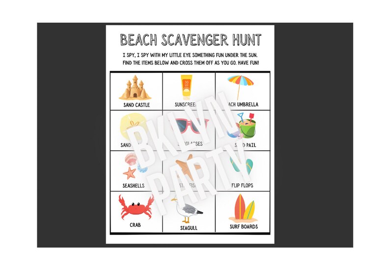 Beach Scavenger Hunt PDF - Etsy