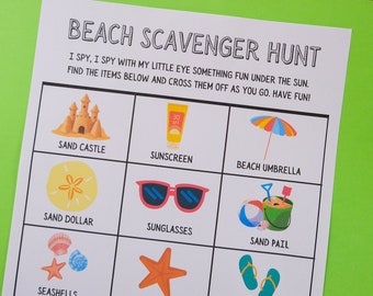 Beach Scavenger Hunt for Kids, Beach Activity for Kids, Printable Game ...