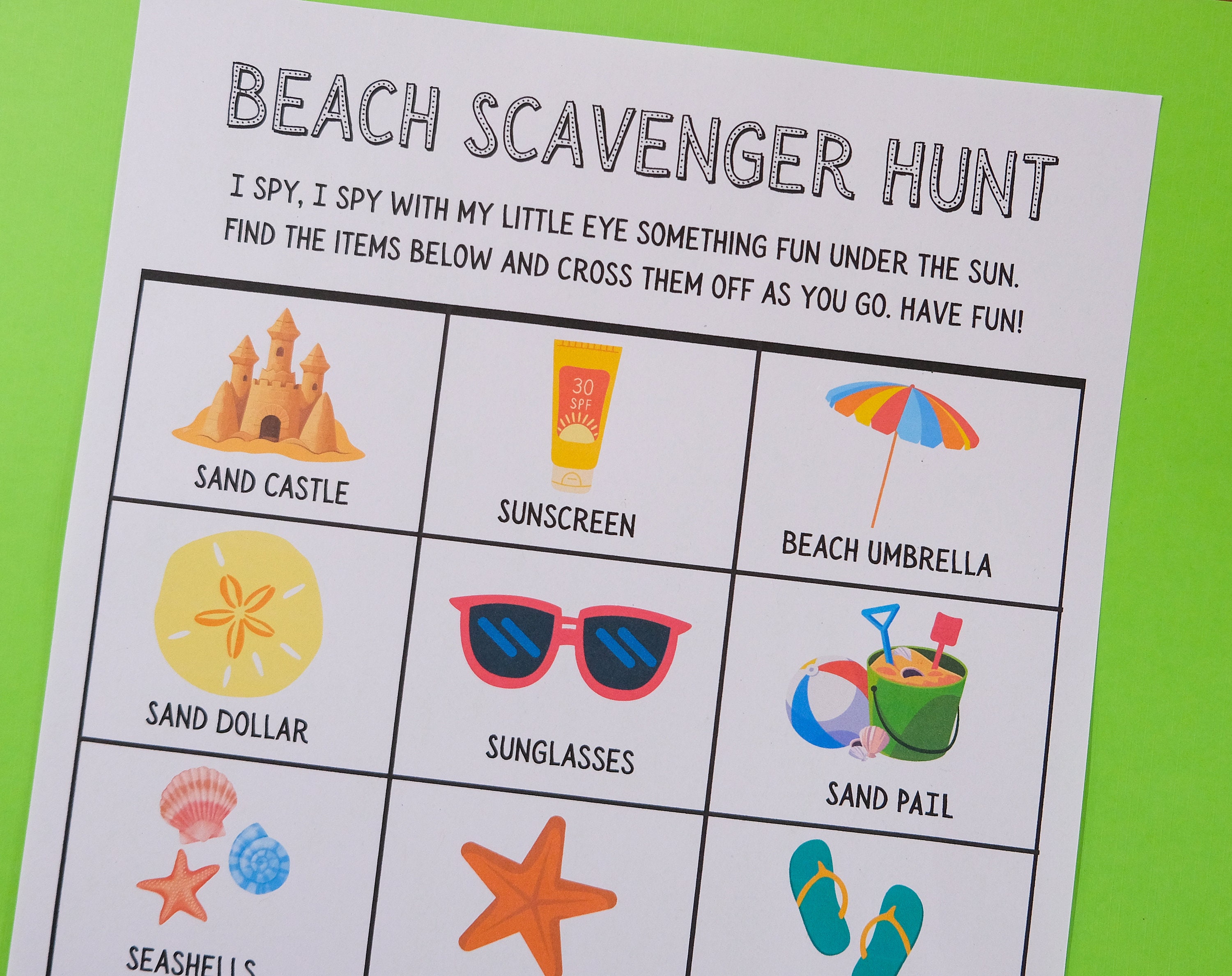 Beach Scavenger Hunt PDF - Etsy