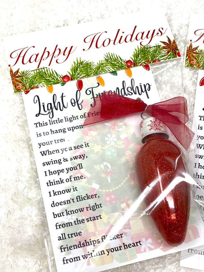 Friendship Bulb Gift With a Poem Light of a True Friend Ornament - Etsy