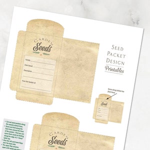CUTE Seed Packet Digital Download Printable Design -- Vintage Kraft ...