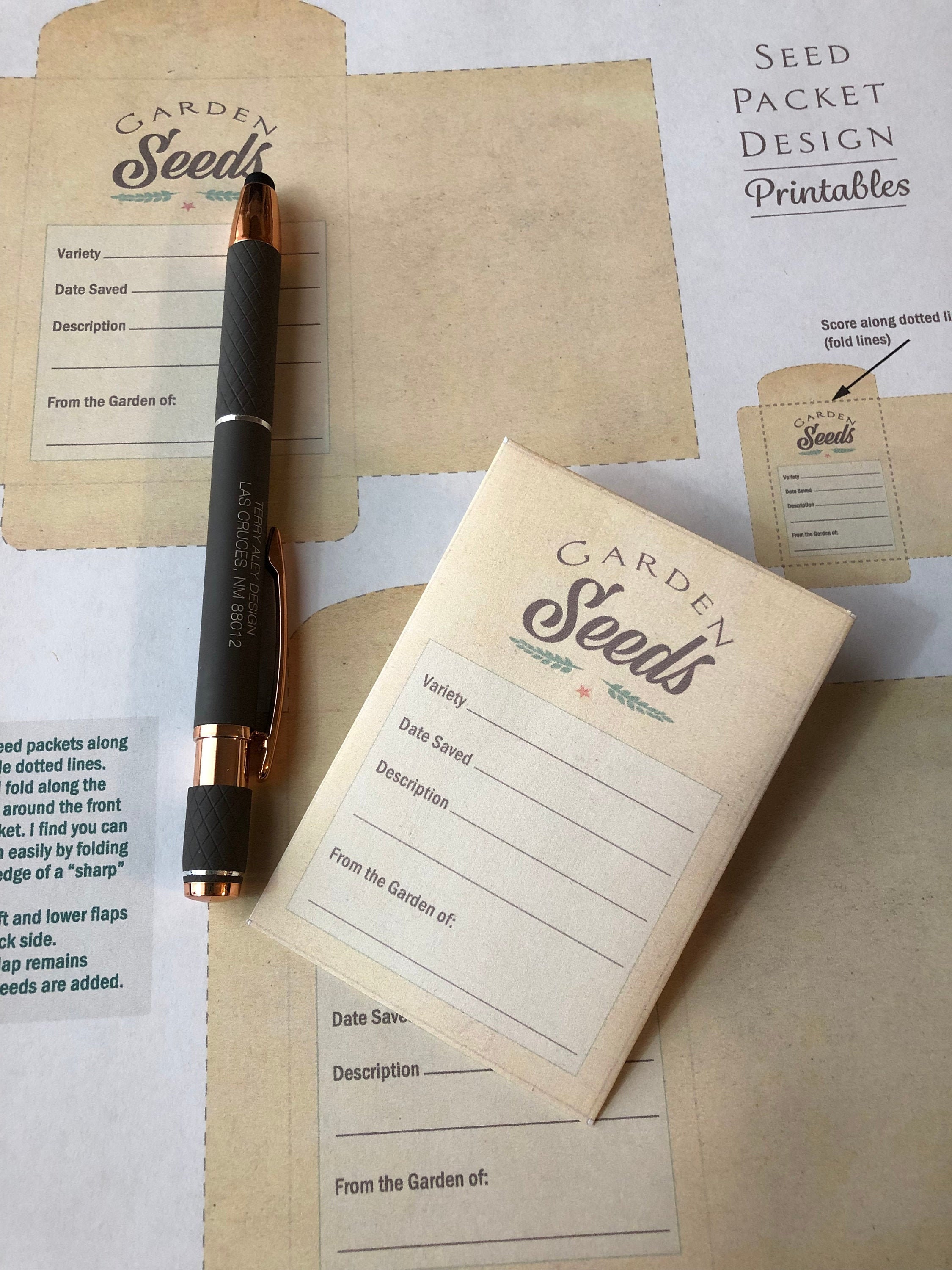 CUTE Seed Packet Digital Download Printable Design -- Vintage Kraft ...