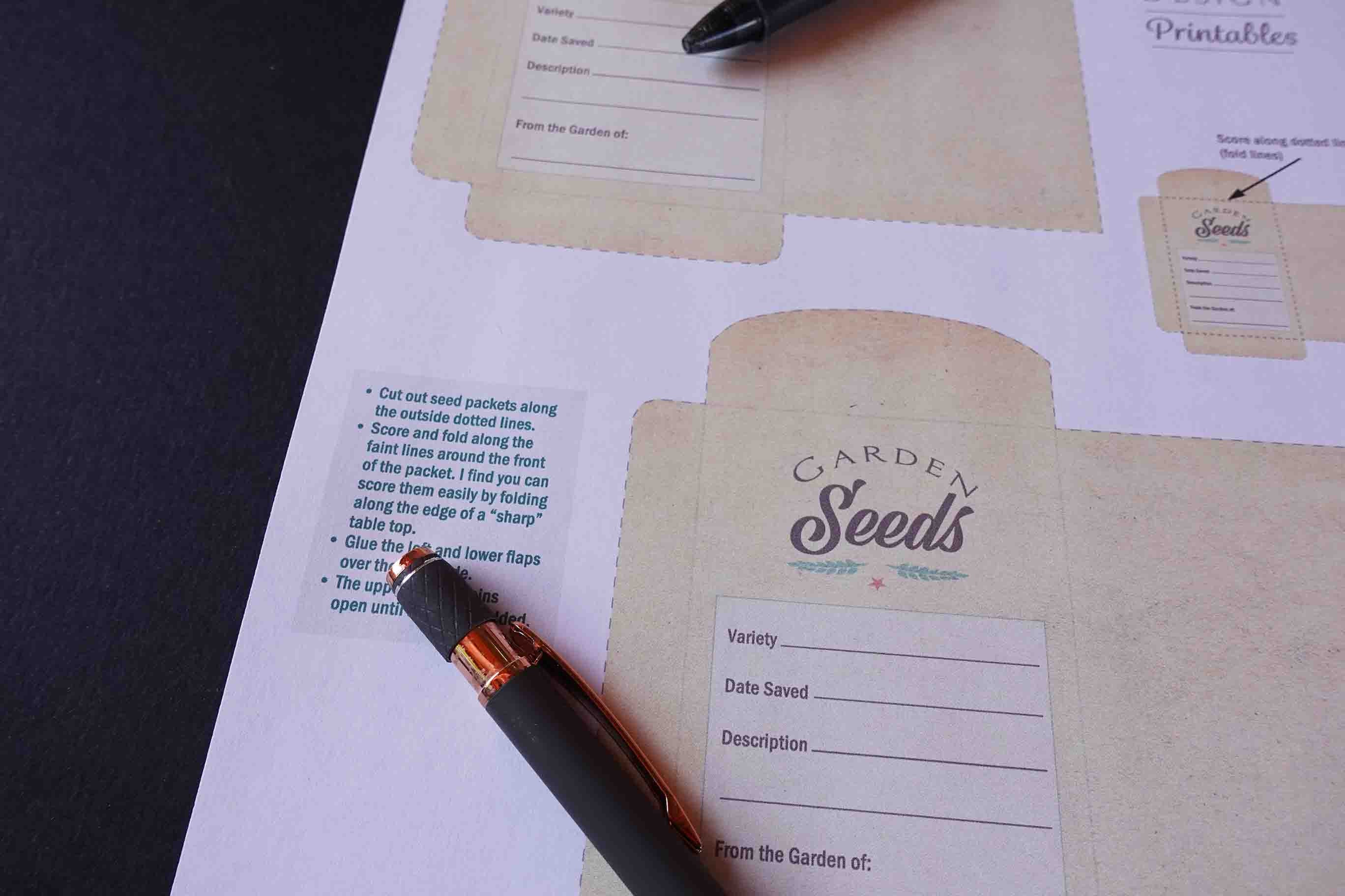 CUTE Seed Packet Digital Download Printable Design -- Vintage Kraft ...