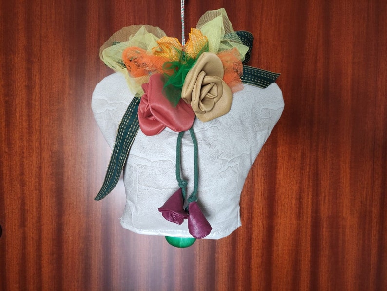 Bell Behind Door, Spring Door, Gift Idea, Spring Decorations, Shabby ...