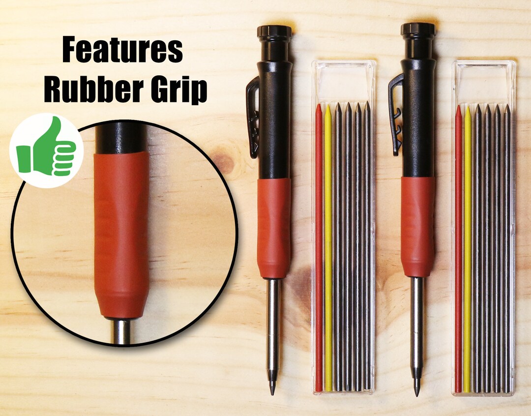TWO PACK Carpenter Pencil With Rubber Grip - Etsy