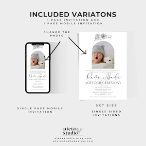 Aqiqah Invitation Digital Template Canva, Editable Aqeeqah Invitation ...