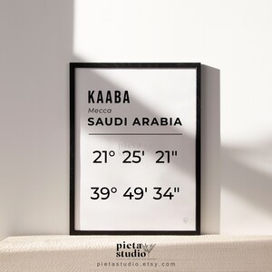 Kaaba Coordinates Poster Digital Download, Mecca Wall Art Print, Kabah ...