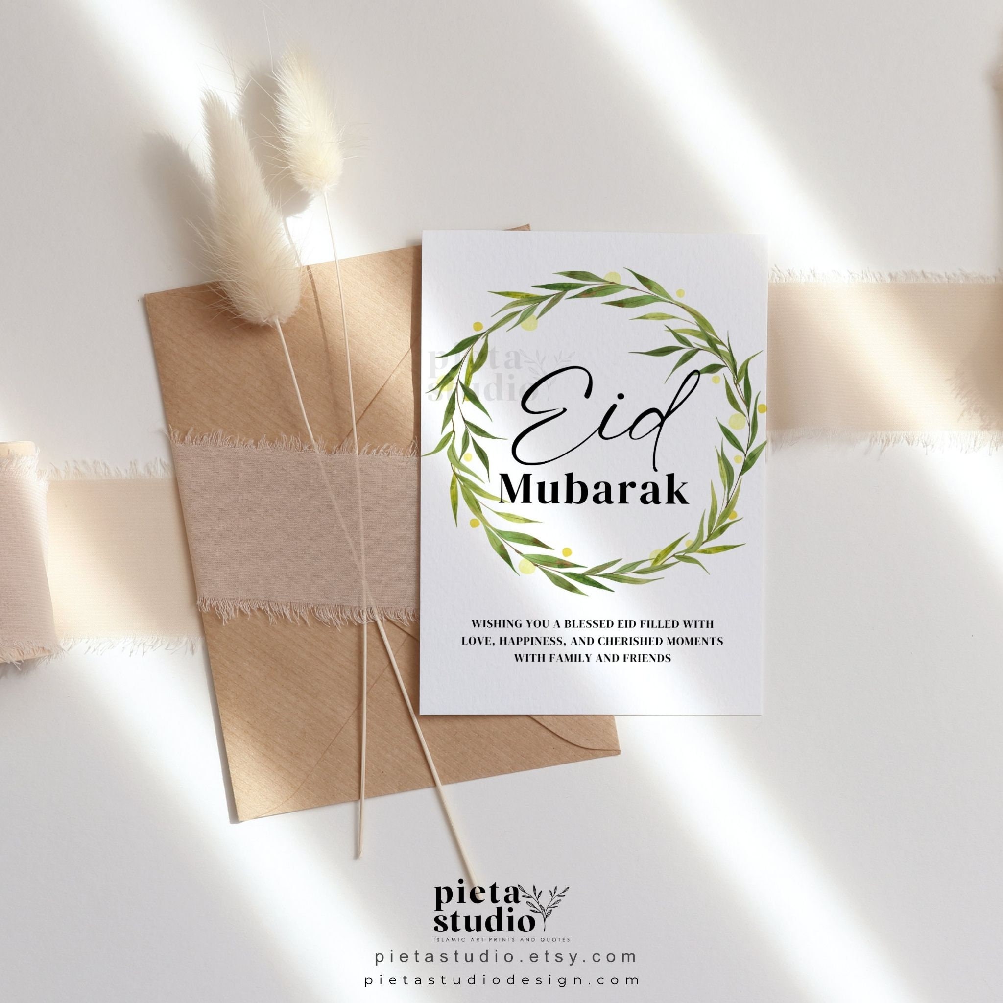 Eid Mubarak Cards Printable, Eid Cards Template, Islamic Greeting Cards ...