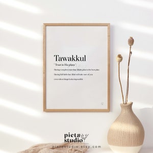 Tawakkul With Meaning Quotes Wall Art Printable, Tawakkal, Tawakul ...