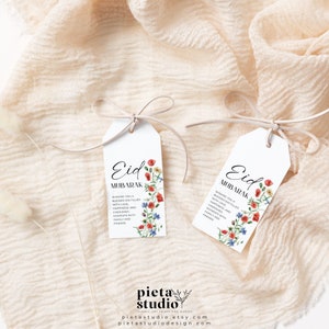 Eid Mubarak Gift Tags, Eid Gift Tag Printable, Wildflower Gift Tags ...