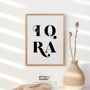 Iqra Calligraphy Quote Wall Art, Islamic Wall Art Modern Minimalist ...