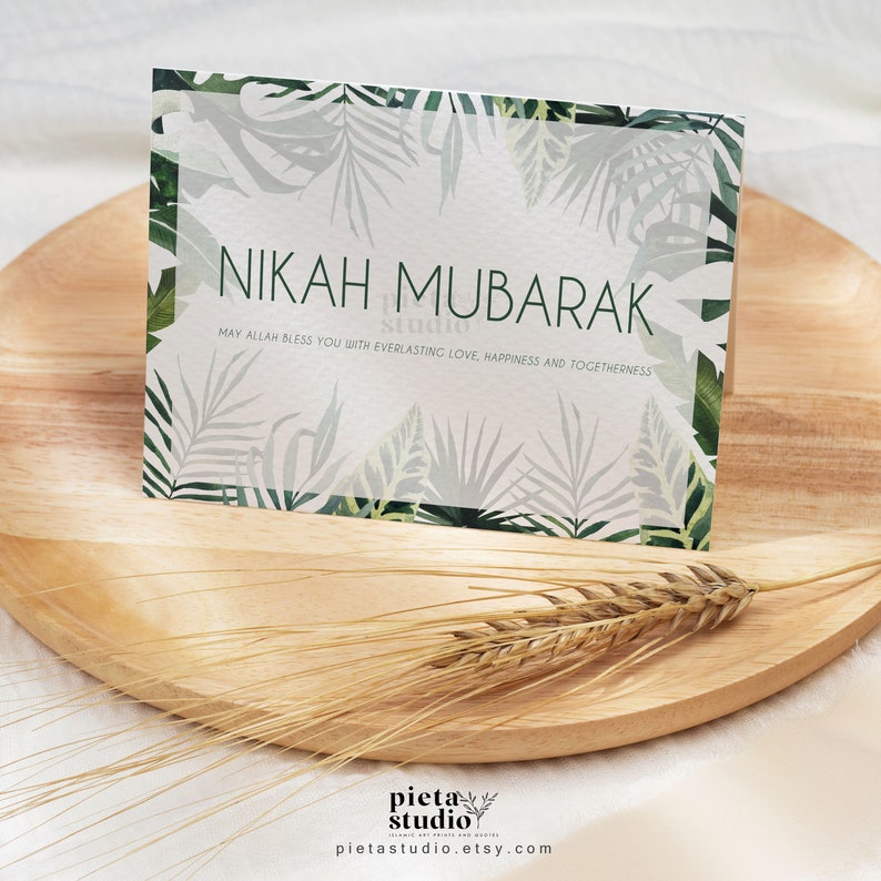 Nikah Mubarak Card, Nikkah Digital Download, Muslim Wedding, Walima ...