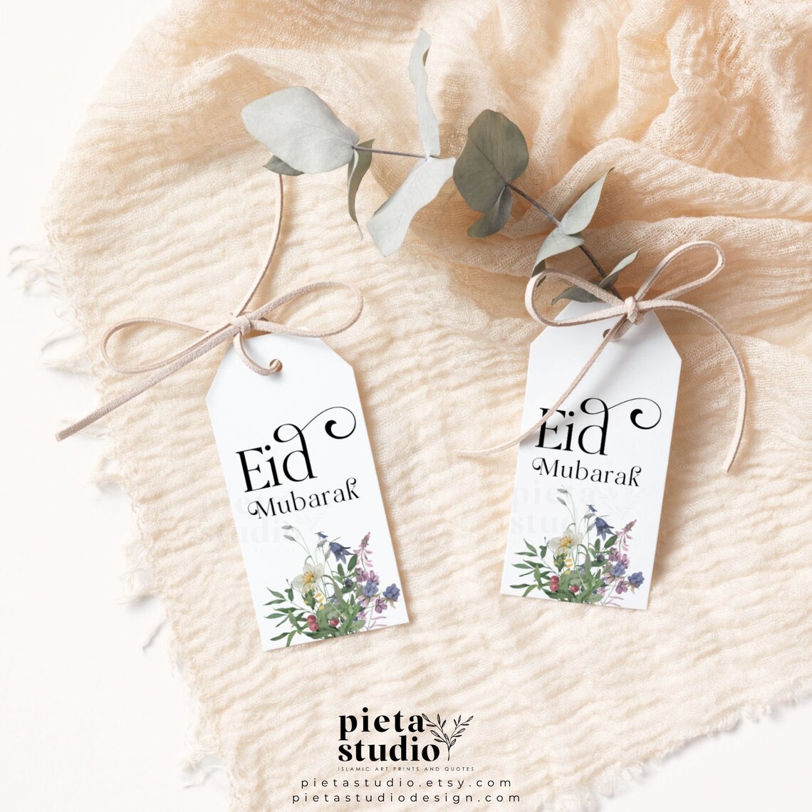 Eid Mubarak Gift Tag, Eid Gift Tag Printable, Wildflower Bouquet ...