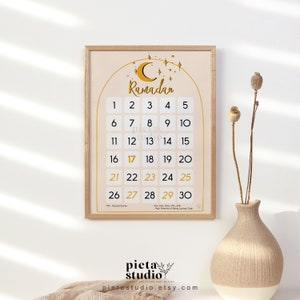 Ramadan Advent Calendar Activity Printable, Islamic Wall Art Kids Room ...