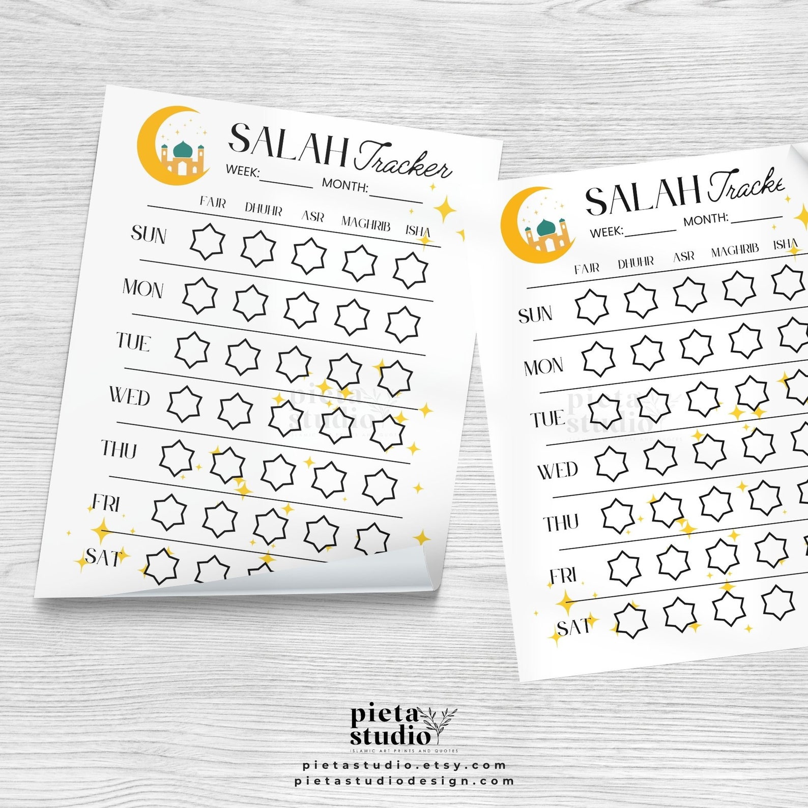 Salah Tracker for Kids, Muslim Prayer Chart, Islamic Gifts for Kids ...