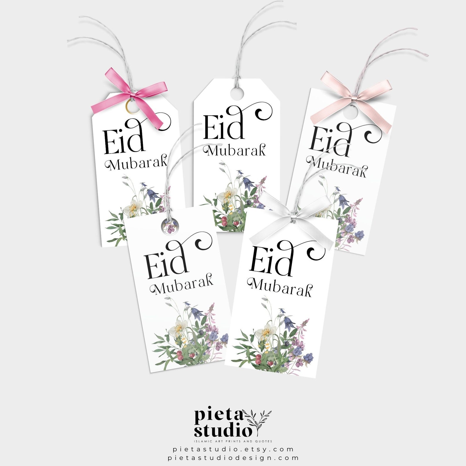 Eid Mubarak Gift Tag, Eid Gift Tag Printable, Wildflower Bouquet ...