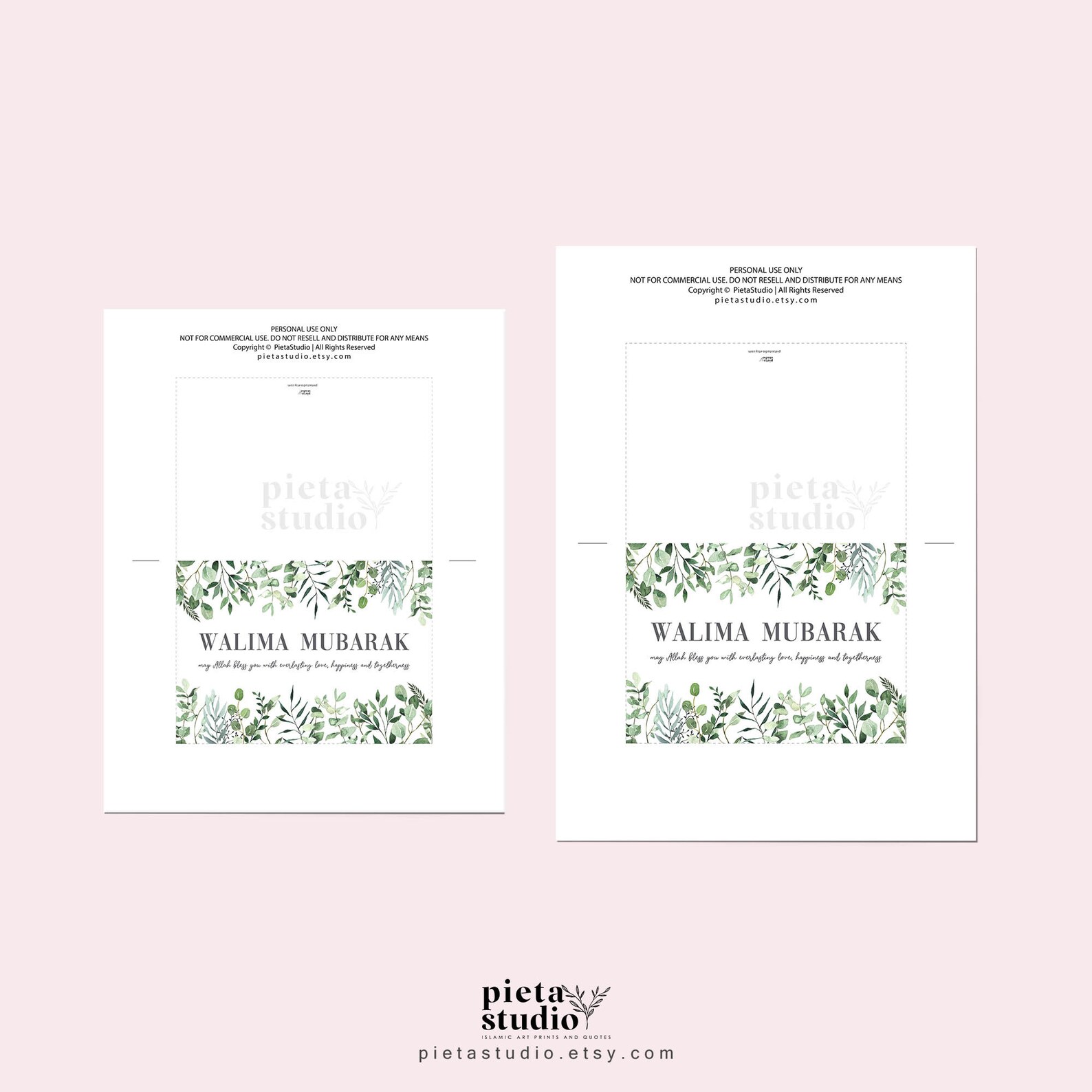 Walima Card Nikkah Mubarak Greeting Cards Printable | Etsy