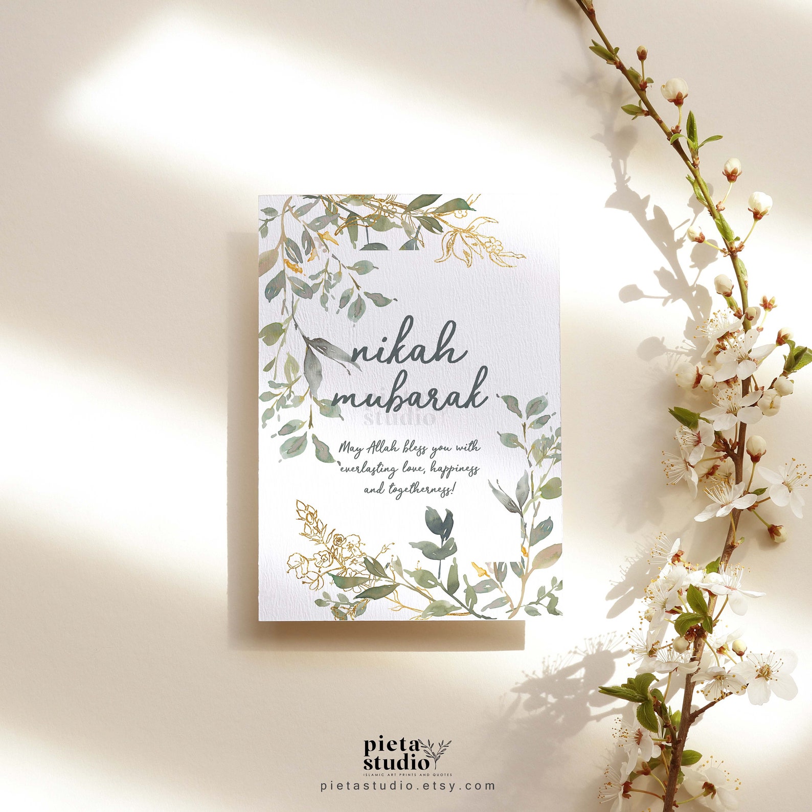 Nikkah Mubarak Card, Nikah Digital Download, Muslim Wedding, Walima ...